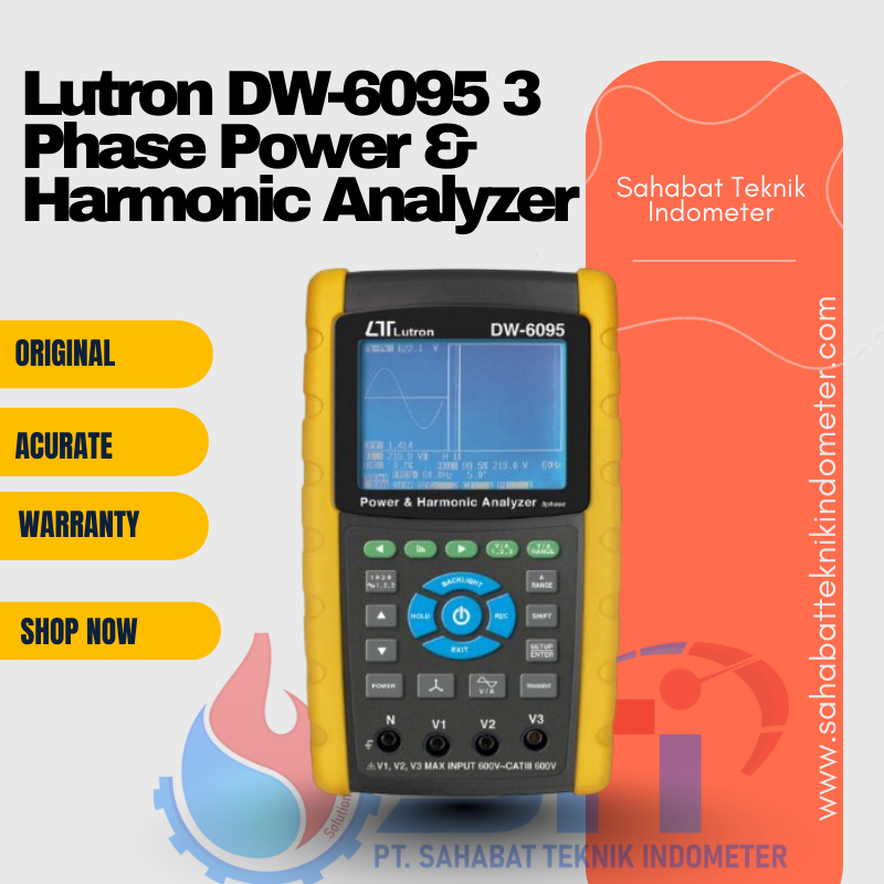 Lutron DW-6095 3 Phase Power & Harmonic Analyzer » Distributor Water Meter, Flow Meter dan ...