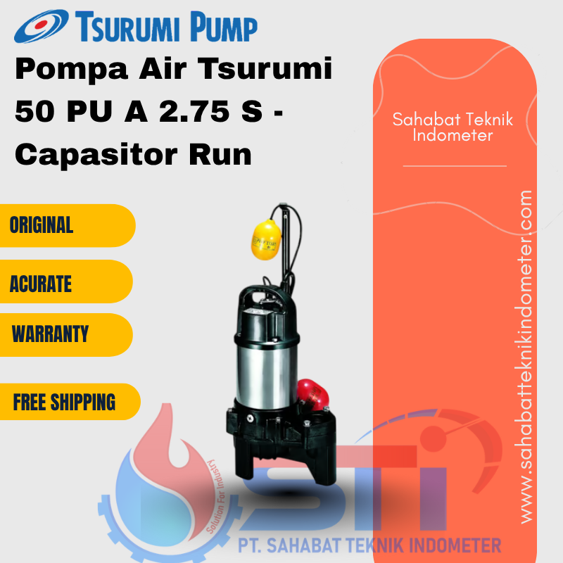Pompa Air Tsurumi 50 PU A 2.75 S – Capasitor Run » Distributor Water ...