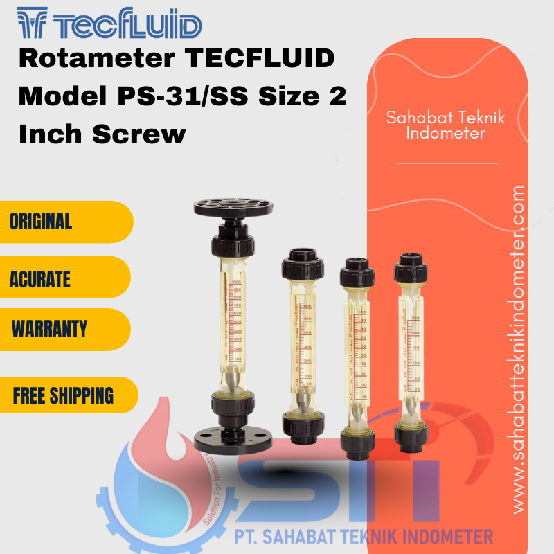 Rotameter TECFLUID Model PS-31/SS Size 2 Inch Screw » Distributor Water ...